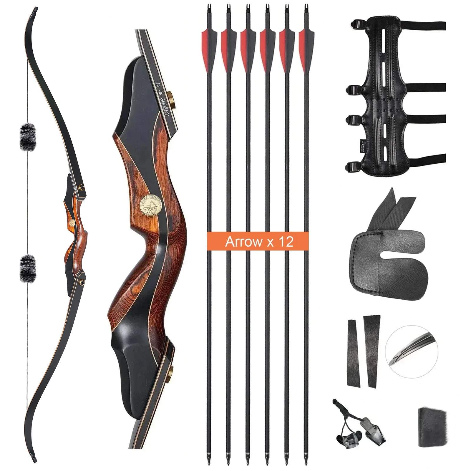 Archery 60" Recurve Bow and Arrow Set Takedown Laminated Right Hand Bo – TopArchery UK