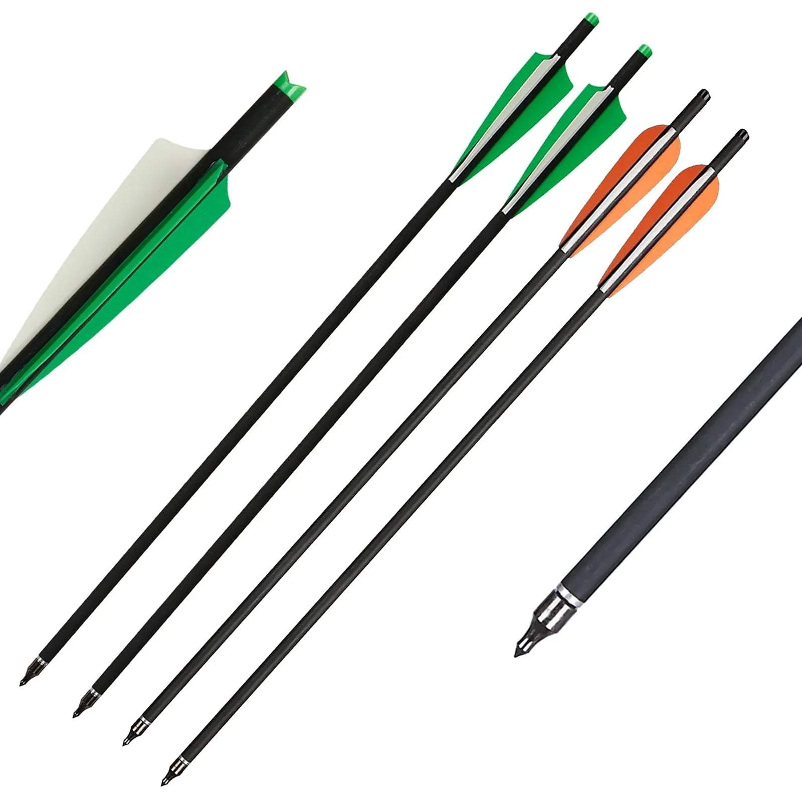 12pcs 22 Inch Carbon Crossbow Arrows with Diameter 8.8mm Outer-type Ti ...