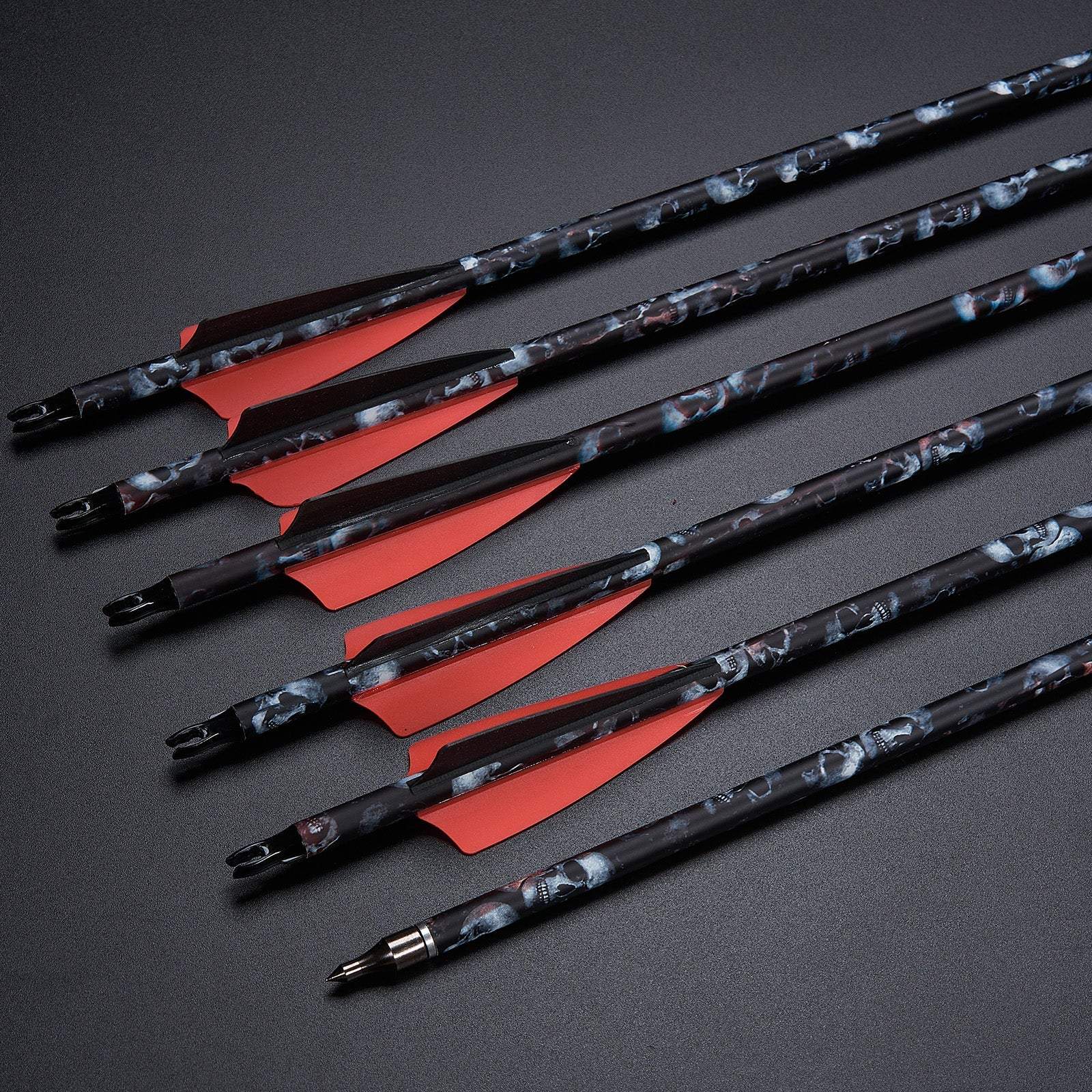 12pcs 30" Archery Pattern Carbon Arrows ID6.2 SP 500 Compound Traditio ...