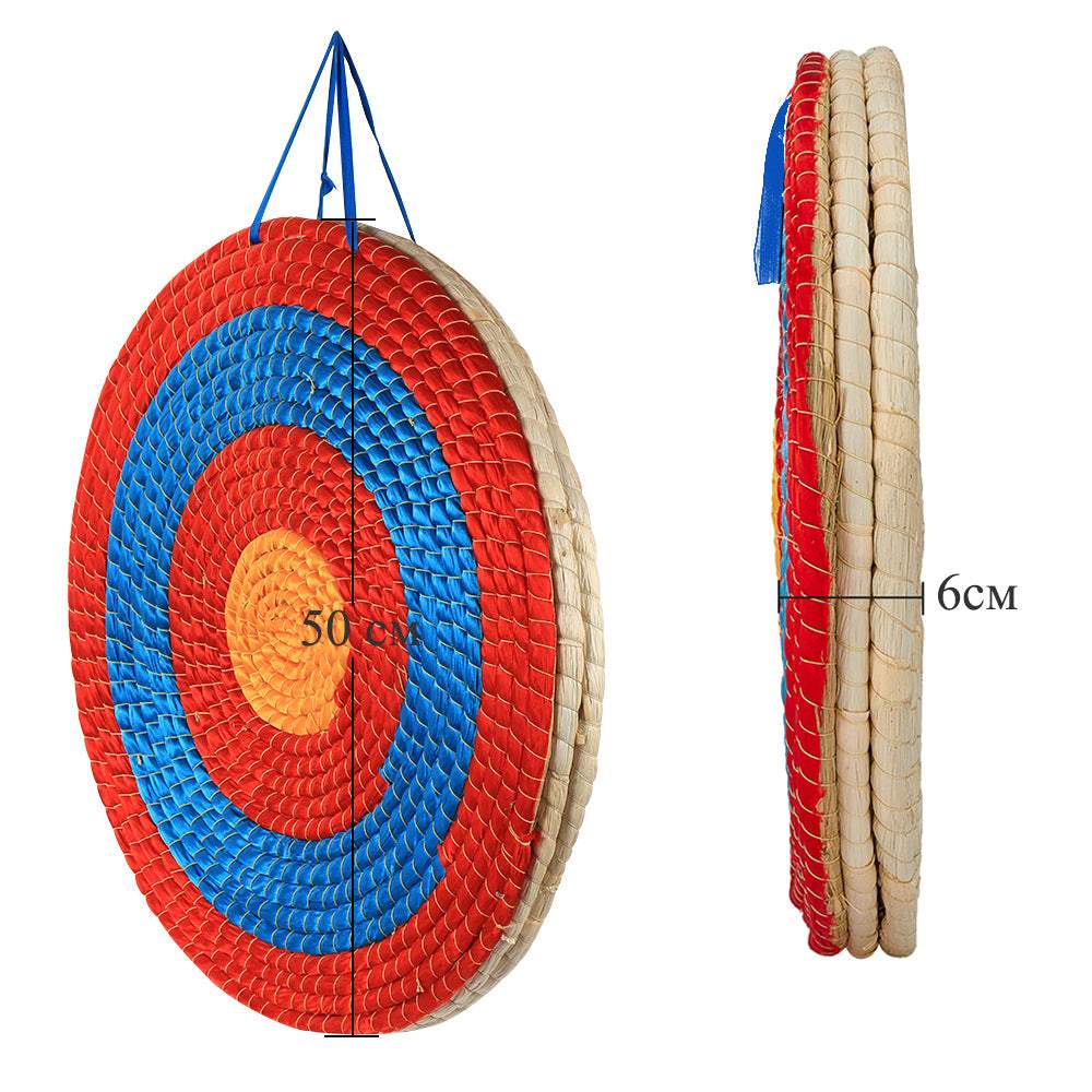 Archery Straw Target 50cm 3 Layer Traditional Bow Arrow Shooting Round ...