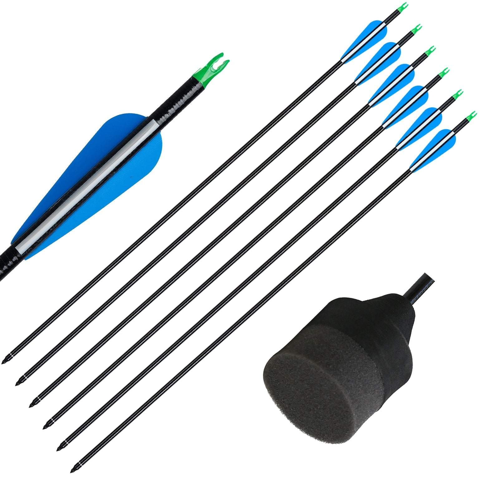 24pcs Fiberglass Arrows with Sponge Foam Arrowheads Set for Archery Ta ...