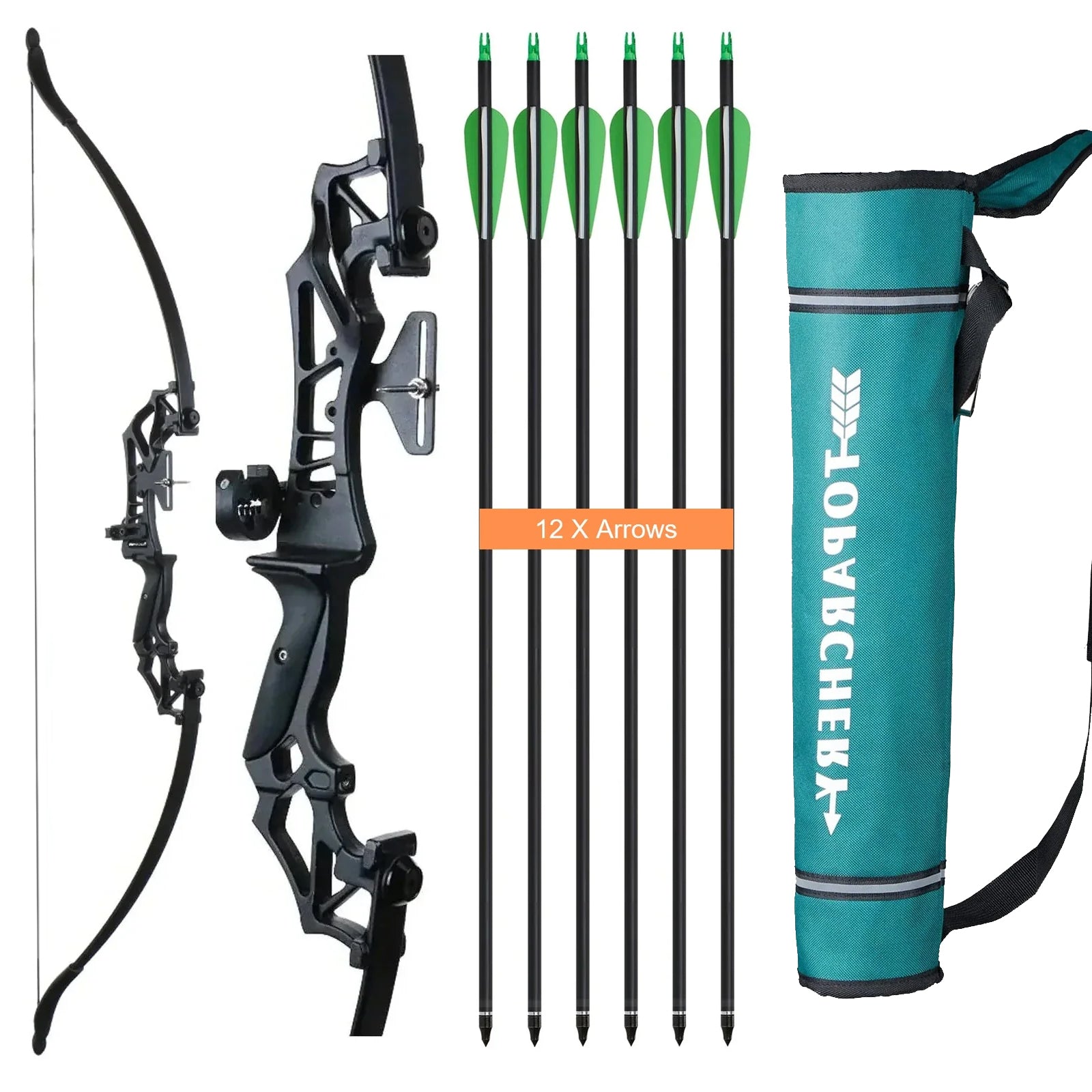 53" Archery Beginner Takedown Recurve Bow Set Right Hand Practice Bow ...